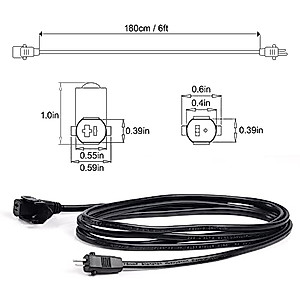 Sopito 6.6 Feet (2 M) Extension Cord for Lift Chair or Power Recliner, Replacement Power Supply Cable for Okin Limoss Lazboy Pride Catnapper etc