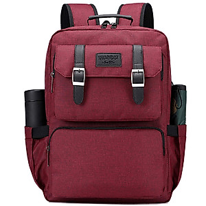 YALUNDISI Laptop Backpack for Women Men Vintage Backpack Bookbags Anti Theft Bookbag Red