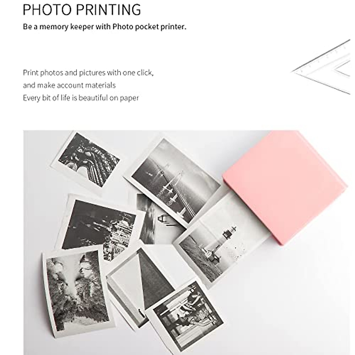 Phomemo Mini Bluetooth Sticky Printer M02 Thermal Inkless Pocket Printer, Portable Hand-held Small Printers, Compatible with iOS, Android for Travel, Note, to-do List, Journal, Planner, Scrapbook