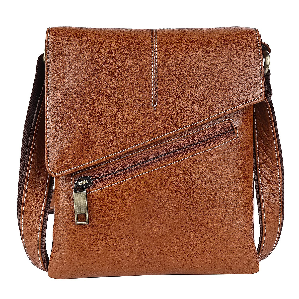 SUNLEXA Real Leather Crossbody Bags for Women, Travel Purse Crossover Long Over the Shoulder Sling Womens Purses. (Gold)