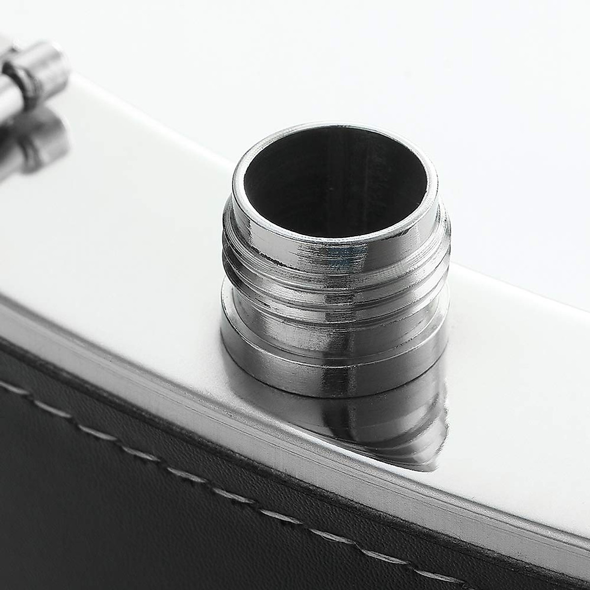 YWQ Stainless Steel American Flag Flask, Soft Touch Cover Liquor Flasks 8oz | Leak Proof Black PU Leather Heavy Duty Hip Set, Includes Funnel