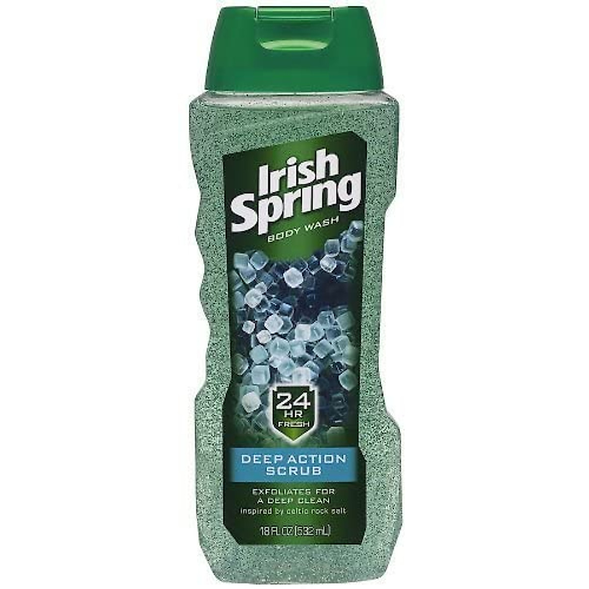 Irish Spring Body Wash Deep Action Exfoliating Scrub, 18 Fl Oz (Pack of 2)