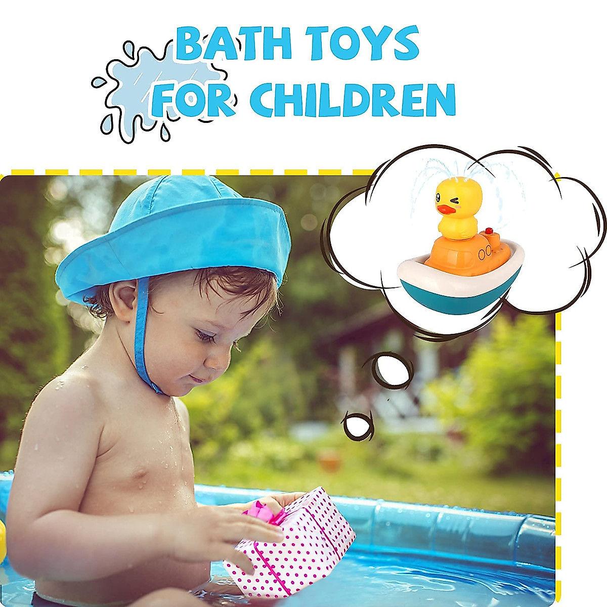 Gifts for 1 2 3 Year Old Girls Boys，Bath Toy for Baby Bathtub Toys for Kids Infant Age 1 2 Water Pool Toy for 2 3 Year Old Babies Bathtub Shower Gifts Toy for 4-12 Months Babies Bathroom Gifts for Kid