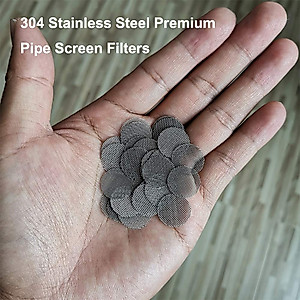 Gebildet 200pcs Stainless Steel Pipe Filters, 15mm/0.59 Inch Smoking Screens Pipe, Silver Mesh Screens Gauzes Filter with Storage Box