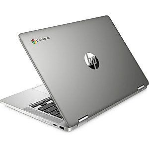 HP Chromebook x360 14-inch Touchscreen Laptop, 2 in 1 Convertible Tablet Intel Pentium Silver N6000, 8GB LPDDR4x RAM, 128GB eMMC, USB-C, HD Webcam, WiFi, Bluetooth, ChromeOS, Mineral Silver (Renewed)