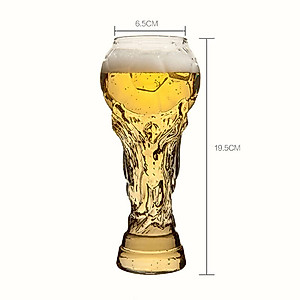 xiadanle World Cup Beer Mug Creative 450ml Beer Cup 15.2oz Borosilicate Glass Goblet Suitable for Football Party Bar Restaurant