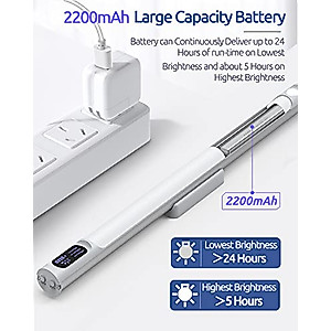 Motion Sensor Light Indoor, 64 LED Closet Lights with Digital Display, 14in Battery Operated Under Cabinet Lights for Closet/Wardrobe/Kitchen, Rechargeable Stick-on Night Light with 3 Color Temps