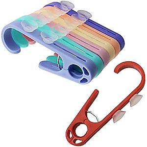 JJHXSM Multi Functional 3 in 1 Utility Clip Hook Rainbow Color Kit 95x30mm Clothespins Hook Sock Clip Laundry Clothes Pins for Clothes Quilt Blanket Home Kitchen Outdoor Trip