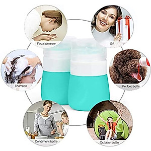 HongMall Squeeze Bottle Salad Dressing Container, Dressing to Go for Lunch and Travel, Portable Sauce Leakproof Mini Storage Bottles (Food-Grade Silicone, BPA Free), 1.3 oz (Set of 4)