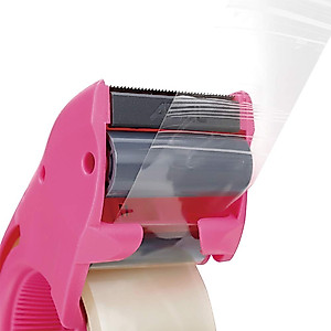 ABEL EVO Packing Tape Dispenser, Pink, 2 Inch Wide Ergonomic Tape Gun, Shipping Moving Mailing Box Sealing Carton Packaging, Lightweight Hand-held Heavy Duty Tape Cutter