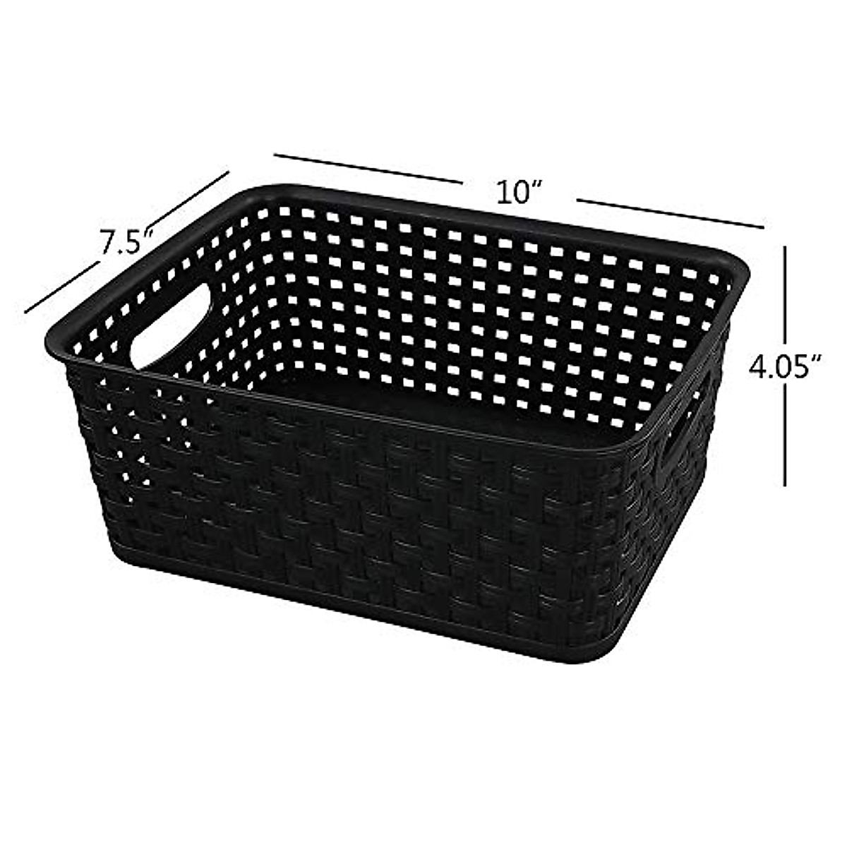 Xowine Black Plastic Storage Basket, Set of 6