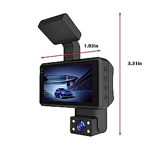 Dash Cam for Cars, 1080P Full HD Dash Camera, 3.0 Inch IPS Screen Dashboard Dashcam, Car Driving Recorder with 170° Wide Angle, Night Vision, G-Sensor, Loop Recording, Parking Monitor (Front+Inside)