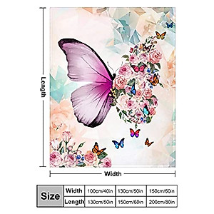 Ultra Soft Butterfly Blanket Couch Warm Fuzzy Flannel Fleece Throw Blanket for Kids and Adults Gifts 50"X40"