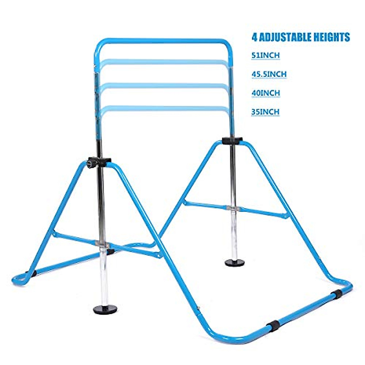 DOBESTS Gymnastics Bar Equipment for Home for Kids Height Adjustable Junior Training Kip Bar Uneven Bars for 3-7 Years (Blue)