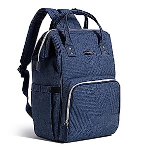 SUNVENO Baby Diaper Backpack Large Capacity Travel Nappy Bag for Mom Dad, Blue