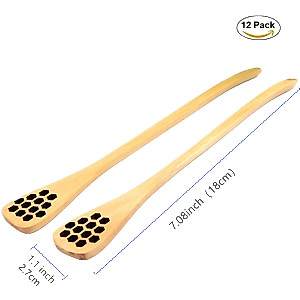 12 Pack Wooden Honey Comb Honey Stick Honey Dipper Spoon, Coffee Stiring Spoon, Tableware for Wedding or Party Favors