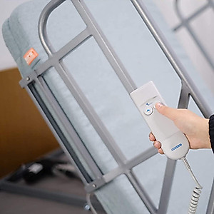 WLL-DP Portable Electric Bed Backrest, Adjustable Sit-Up Back Rest with Guardrail, Fits Standard Hospital Bed, Family Nursing Home Rehabilitation Center Nursing,Blue