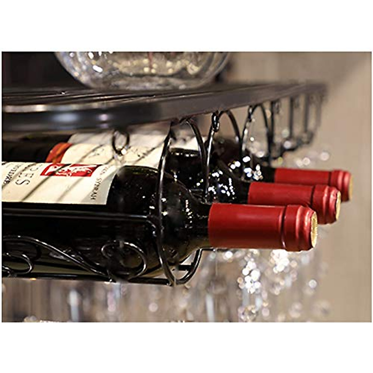 Stylish Simplicity Wine Glass Holder Vintage Iron Inverted High Glass Holder Simple Creative Display Decoration Stylish Simplicity Bottle Holder Adjustable Wine Glass Holder (Bronze 100 * 25Cm), PIB