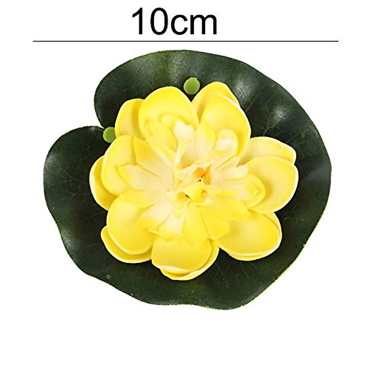 Artificial Floating Foam Lotus Flower with Water Lilys Pad Ornanments, Lifelikes Fake Lotus Flowers for Patio Pond Pool Fish Tank Aquarium Home Garden Wedding Party Special Event Decoration Milk Whi