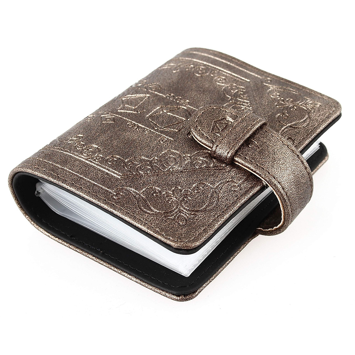 Forged Dice Co Spellbook of Incantations (Dice Edition) Spellbook Card Holder & Deck of Dry Erase Cards with Velvet Storage Bag - Storage for D&D Spell Book Monster Magic Item Cards