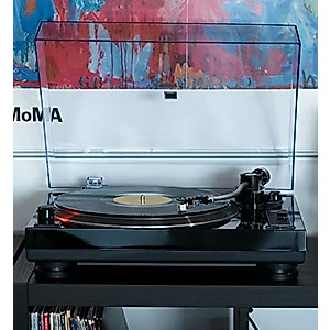 Music Hall US-1 High-Fidelity Belt-Drive Turntable with Built-in Preamp Pre-Mounted Audio Technica Cartridge S-Shaped Tonearm Detachable Headshell for Easy Upgrades is Stylish Glossy Black Finish