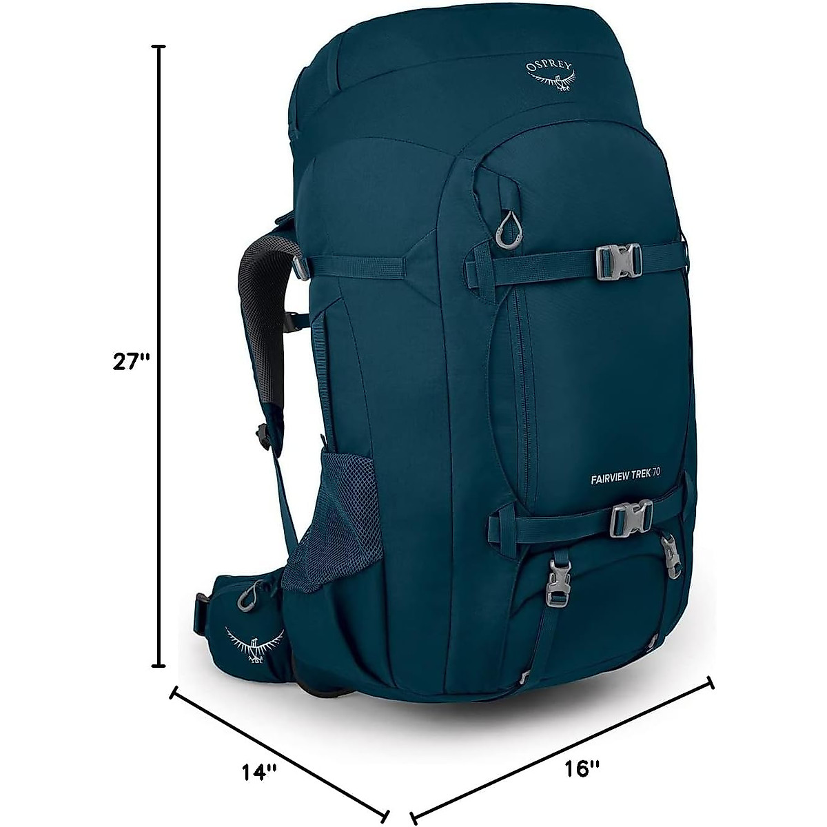 Osprey Fairview Trek 70 Women's Travel and Backpacking Backpack, Night Jungle Blue