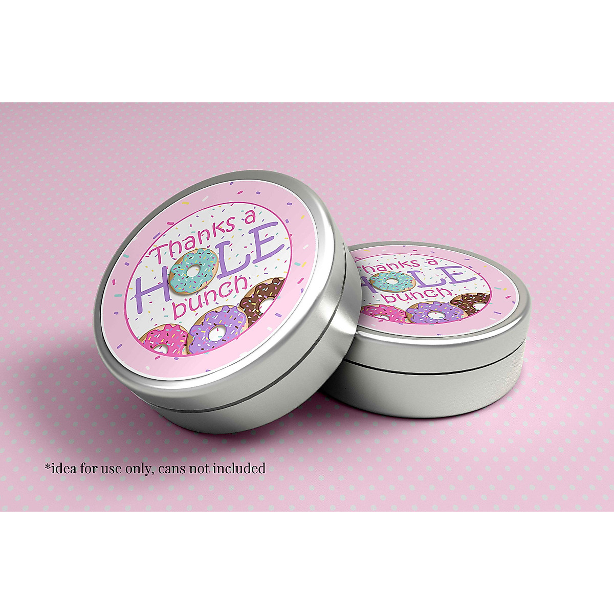 Donut Grow Up Themed Birthday Thank You Sticker Labels for Girls, 40 2" Party Circle Stickers by AmandaCreation, Great for Party Favors, Envelope Seals & Goodie Bags