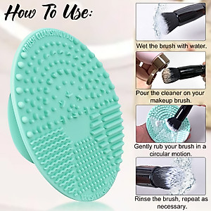 Bueart Design 19Pcs Black labeled Makeup Brushes set Contains brush cleaning mat Beauty Sponge, Makeup Remover Pads, Foundation Face Contour Brush set for Blending Blush Concealers Eyeshadow