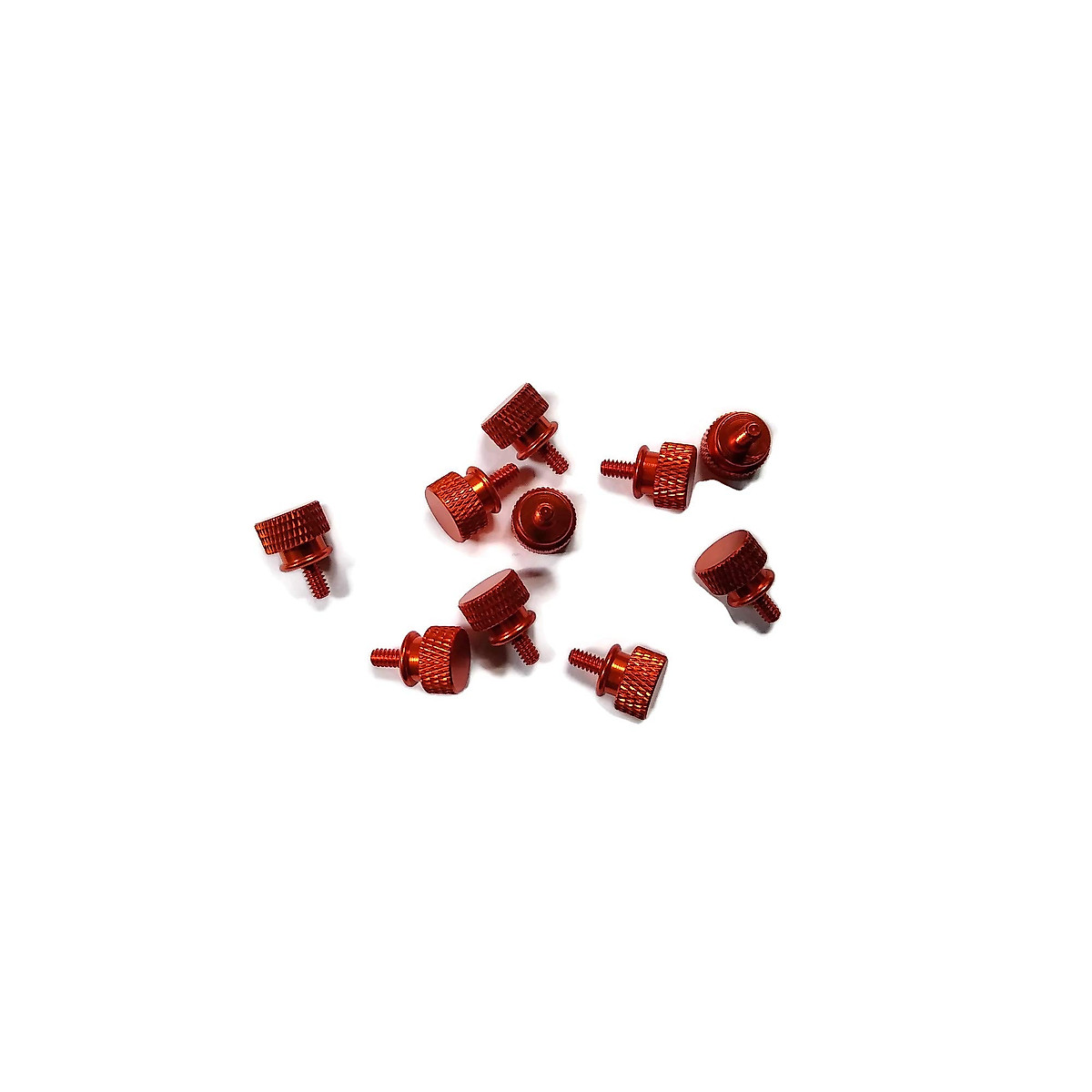 Primeonly27 10x Anodized Aluminum Computer Case Thumbscrews 6-32 Thread Computer Cover Power Supply PCI Slots Hard Drives DIY Orange