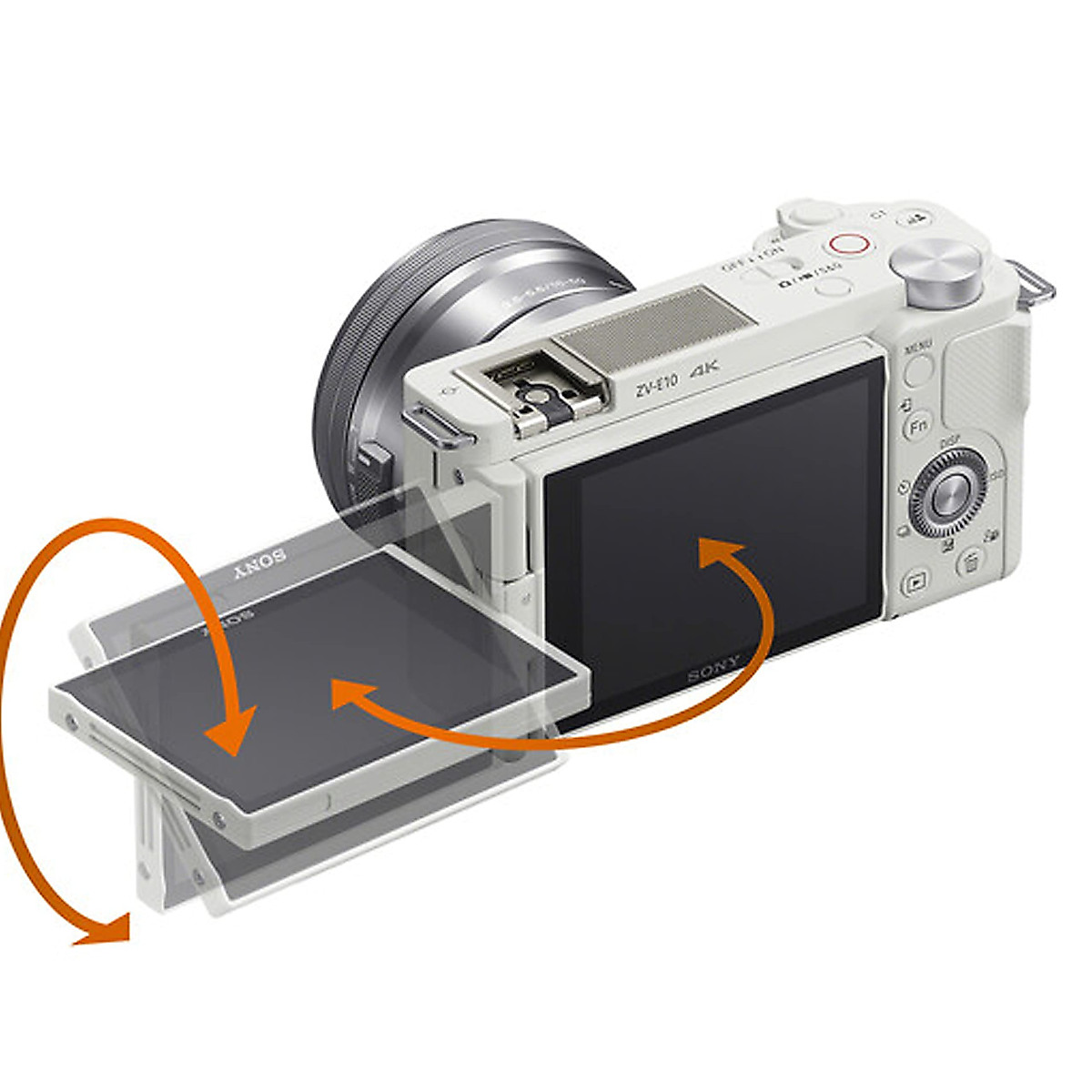 Sony ZV-E10 Mirrorless Camera with 16-50mm Lens, 128GB ExtreemSpeed Memory,Microphone, 120LED Video Light, Tripod, Filters, Spare Battery & Charger, Editing Software Kit -Deluxe Bundle (White)