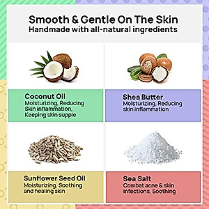 Bath Bombs Gift Set - 6pc XXL Organic Handmade Fizzy Shower Bombs with Essential Oils + Coconut Oil to Moisturize Dry Skin - Relaxing Spa Day for Women, Men, & Kids - Birthday, Anniversary, Bridal