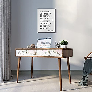 Motivational Quotes Wall Art，Inspirational Contracted white Canvas Wall Art ,Positive Affirmations Wall Decor for Bedroom and Home Office, Encouragement Gifts , Entrepreneur Wall Art 12" x 15"