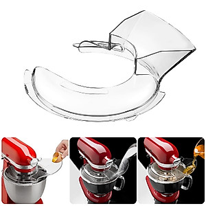KN1PS Pouring Shield for KitchenAid 4.5Qt, W10616906 Splatter Guard Cover for Kitchen Aid Mixers Accessories, Pouring Chute for Kitchenaid Mixer, NOT DISHWASHER SAFE (8.2''diam)