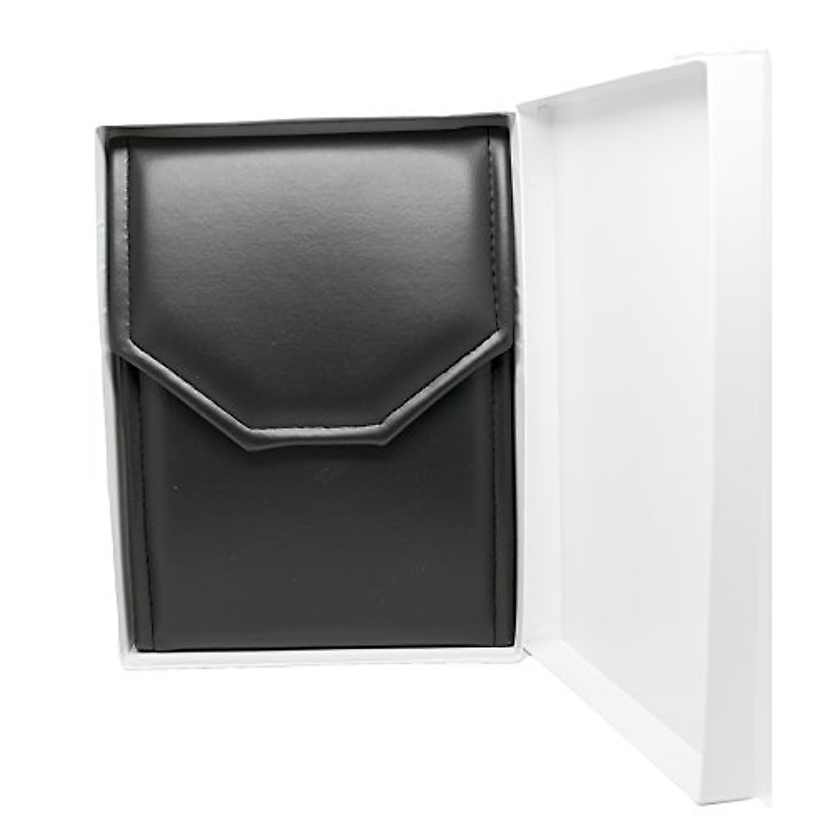 Novel Box Premium Large Black/Black Stitched Leatherette Pearl/Omega Necklace Folder + Custom NB Pouch