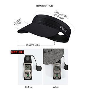 WRELS Kids Sports Visor Hats Lightweight Sun Protection Quick Dry Cap for Women Men in Golf Running Tennis Jogging White