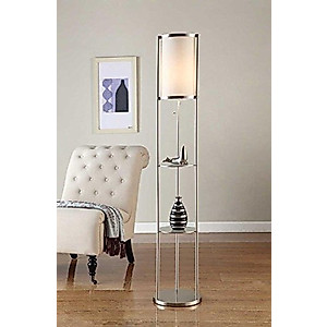 Artiva USA Exeter Durable Glass Display Shelf Floor Lamp