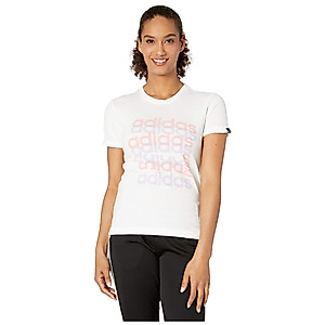 adidas Women's Big Graphic T-Shirt White/Purple Tint X-Small