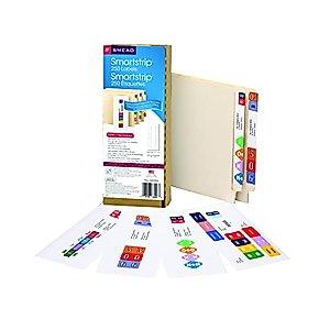 Smead Smartstrip Labels, Refill Pack, End Tab Labels, Ink-Jet Printer (66006)