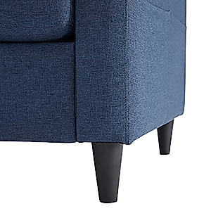 Morhome Sofa with Side Pocket,Convertible Corner Fabric Storage, Sectional Couch for Living Room & Apartment, Blue Linen
