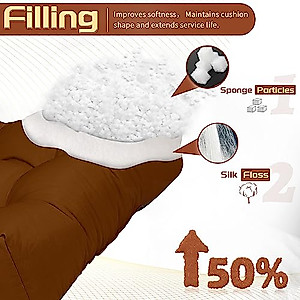 Focuprodu Set of 2 Outdoor Chair Cushions 19x19 Thickened and Durable Patio Furniture Cushions, All-Weather Wicker Chair Cushions for Outdoor/Indoor Use (Coffee)