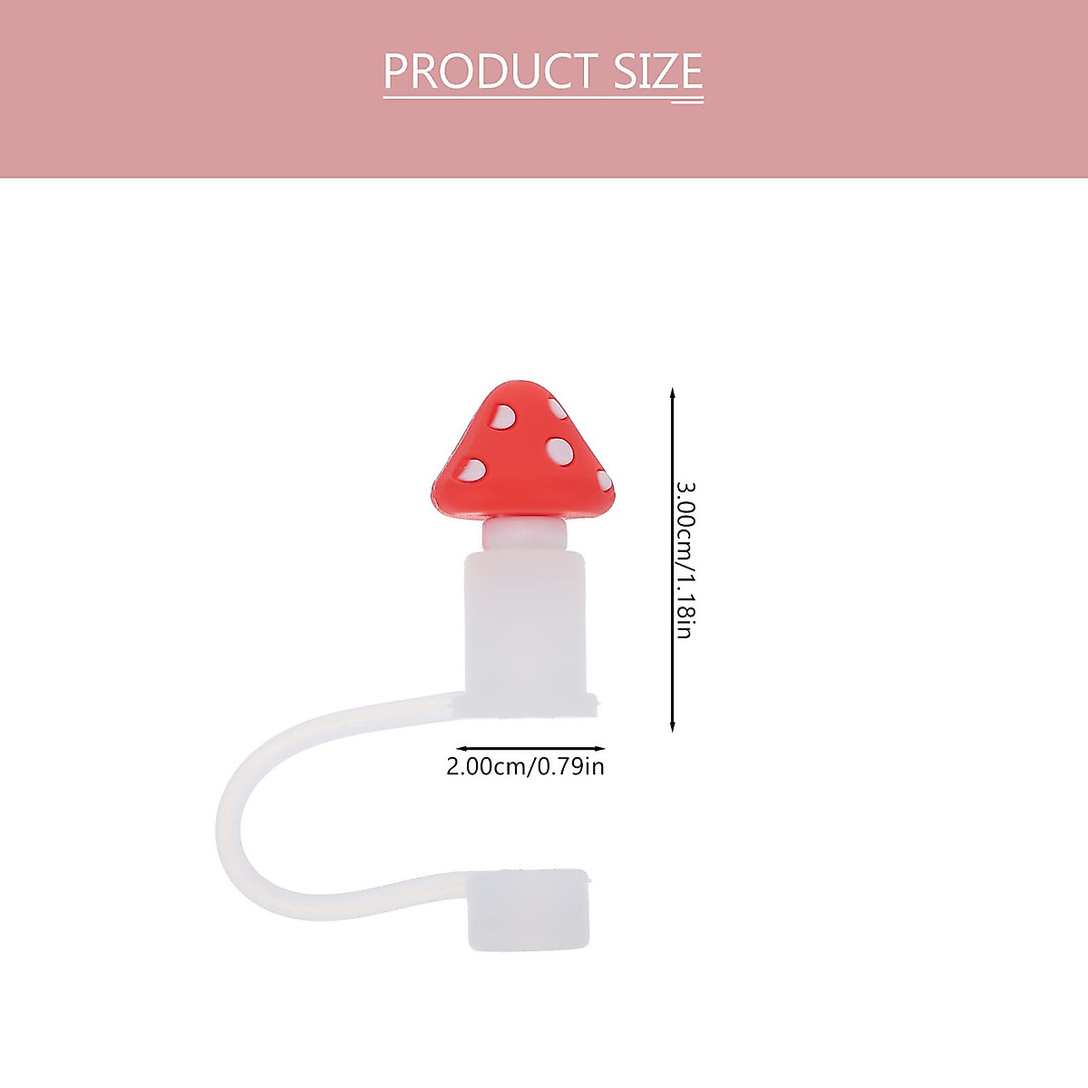 ABOOFAN 2pcs Silicone Straw Caps Mushroom Straw Tip Plugs Reusable Straw Tip Covers Cute Straw Topper Leak-proof Straw Caps for 6-8mm Straws Party Supplies