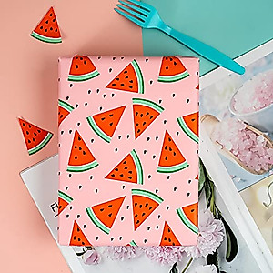 WRAPAHOLIC Fruit Wrapping Paper Sheet - 12 Sheets Watermelon Design Folded Flat for Birthday, Party, Baby Showers - 19.7 Inch X 30 Inch Per Sheet