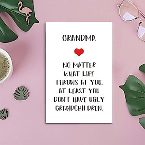 Serviky Lovely Happy Mother’s Day for Grandma, Special Love Grandmother Birthday Card from Grandchildren, Funny Mother’s Day