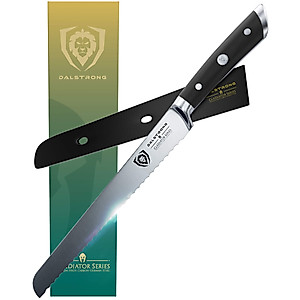 Dalstrong The Gladiator Series Elite Serrated Bread Knife 10" Bundled with Premium Whetstone Kit - #1000/#600 Grit