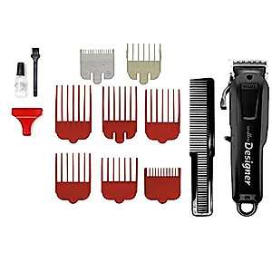 Wahl Professional - Cordless Designer Clipper #8591-90 Minute Run Time - Includes Weighted Cordless Clipper Charging Stand #3801 - for Professional Barbers and Stylists