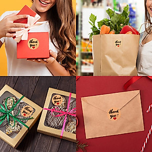 JIANYI Thank You Stickers, 1.5 Inch Thank You Stickers for Packaging, Decorative Kraft Sealing Stickers Labels for Business, Gifts, Envelope, 500 Labels Per Roll (Black)