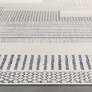 Well Woven Brer Light Blue Abstract Geometric Tribal Area Rug (7'10" x 9'10")