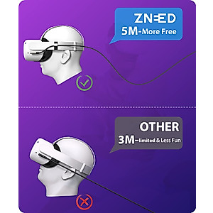 ZNEED Link Cable 16Ft Compatible with Meta/Oculus Quest 2 Accessories, USB 3.0 High Speed Transfer & 3.1A Fast Charging USB C Cable for VR Headset Gaming PC Steam