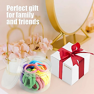 48PCS Seamless Hair Ties Macaron Rainbow Colorful High Elastic Ponytail Holders Hair Bands for Women Girls Teens Children Thick Hair Thin Hair Braided Accessories No Damage Stretchy Gift for Her