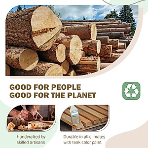 SUNSITT Patio Set 3 Piece Acacia Wood Outdoor Patio Furniture Set FSC Certified Bistro Table and Chairs with Cream White Cushions for Balcony, Porch, Backyard